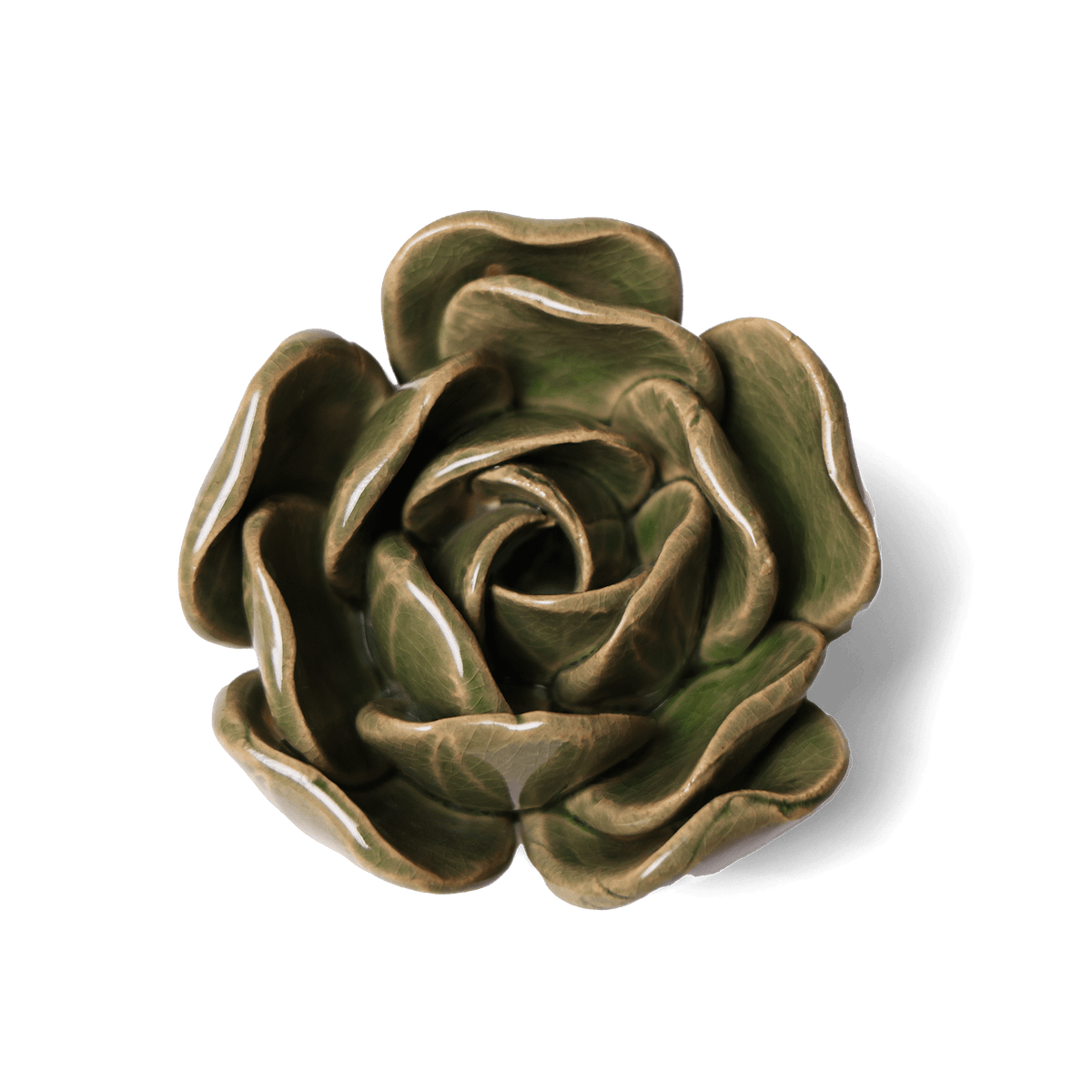 Nursery Wall Decor Ceramic Green Rose Flower Art Set