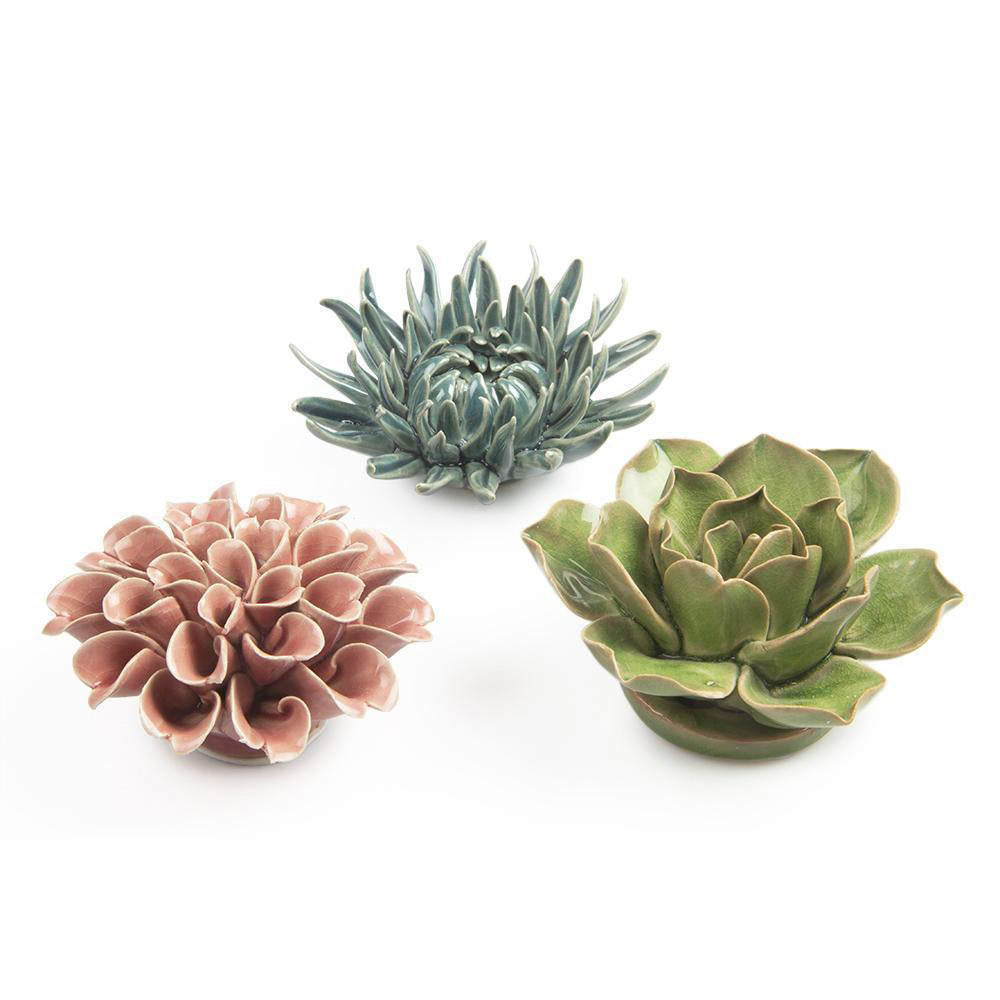 Ceramic Flowers With Keyhole For Hanging On Walls Garden Party Set ...