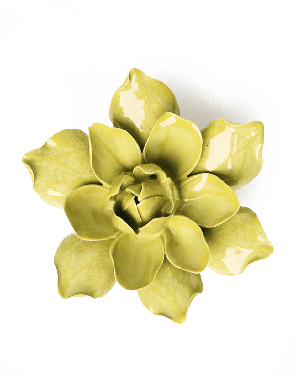 Chartreuse Columbine Ceramic Wall Flower | Chive