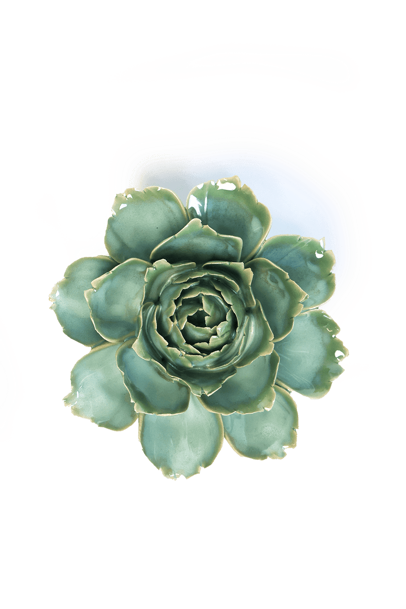Milk Teal Camellia Ceramic Wall Flower | Chive