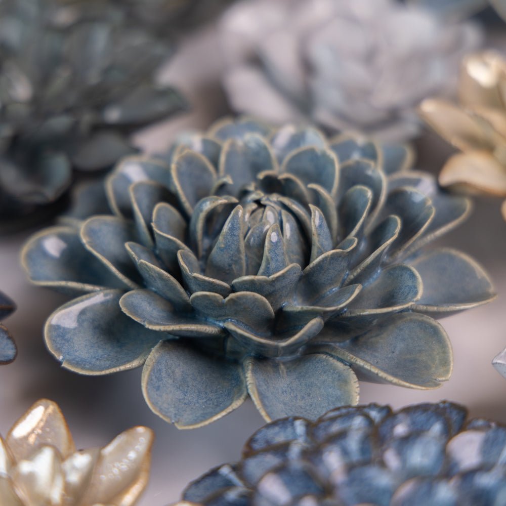 Home Decor: Handcrafted Ivory Rose Ceramic Flower Wall Art