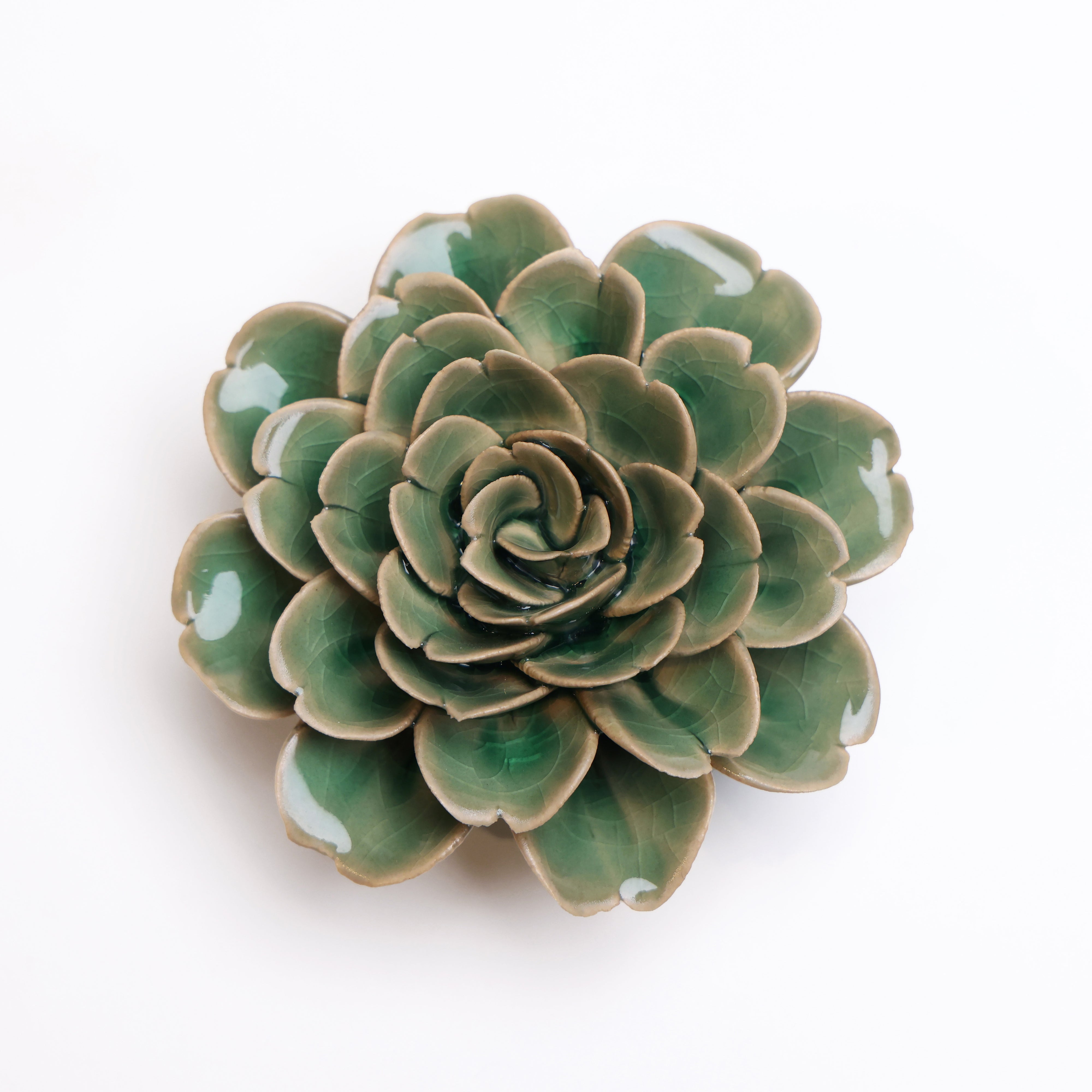 Ceramic Flower Wall Art Pastel Green Flower – Chive Ceramics Studio
