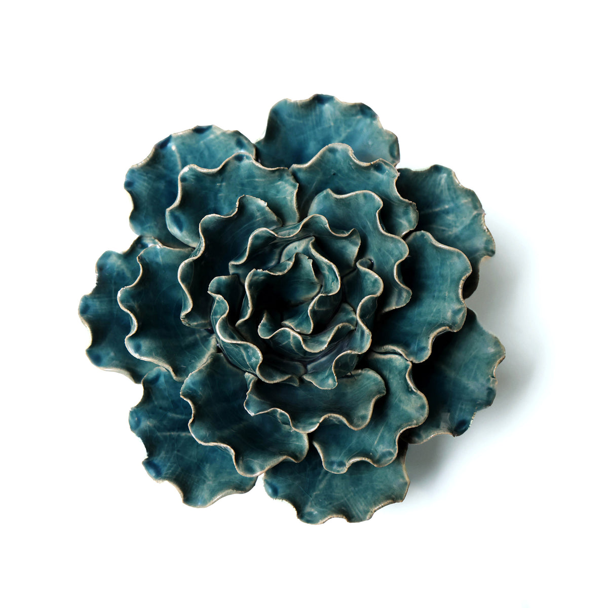 Ceramic Flower Wall Art Lettuce Teal Large 5 – Chive US