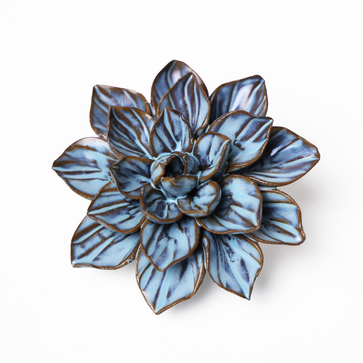 Bathroom Wall Decor: Blue Ceramic Flower Wall Art – Chive Ceramics Studio