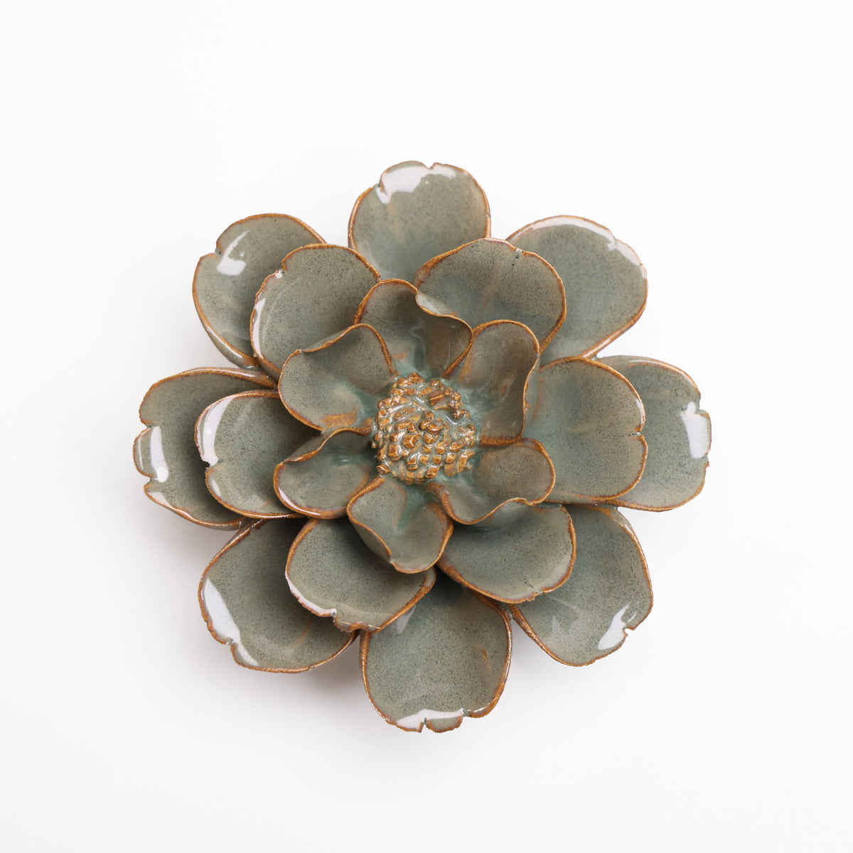 Living Room Green Grey Ceramic Flower Wall Art Decor – Chive Ceramics ...