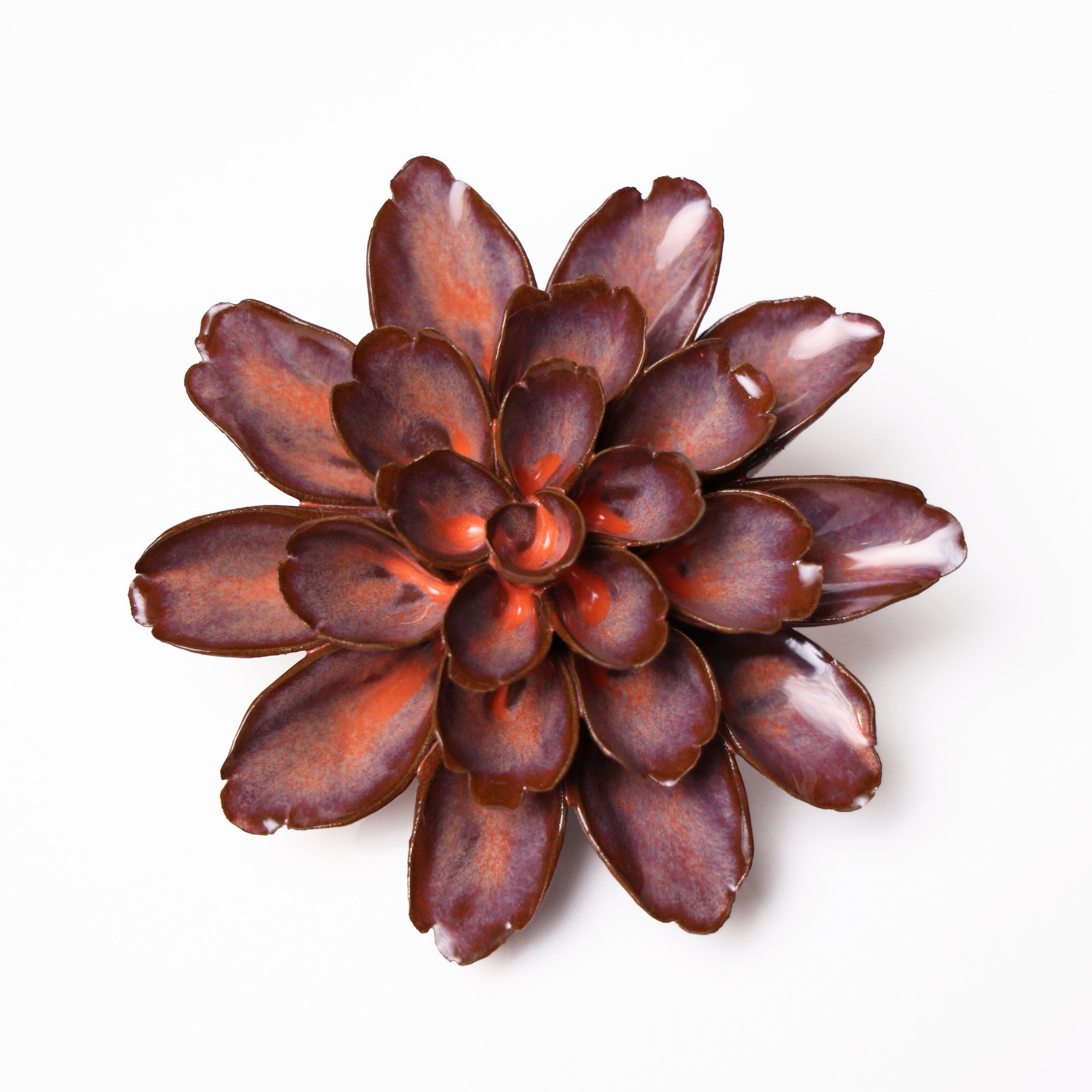 Ceramic Flower Wall Art Small Flower Rust – Chive Ceramics Studio