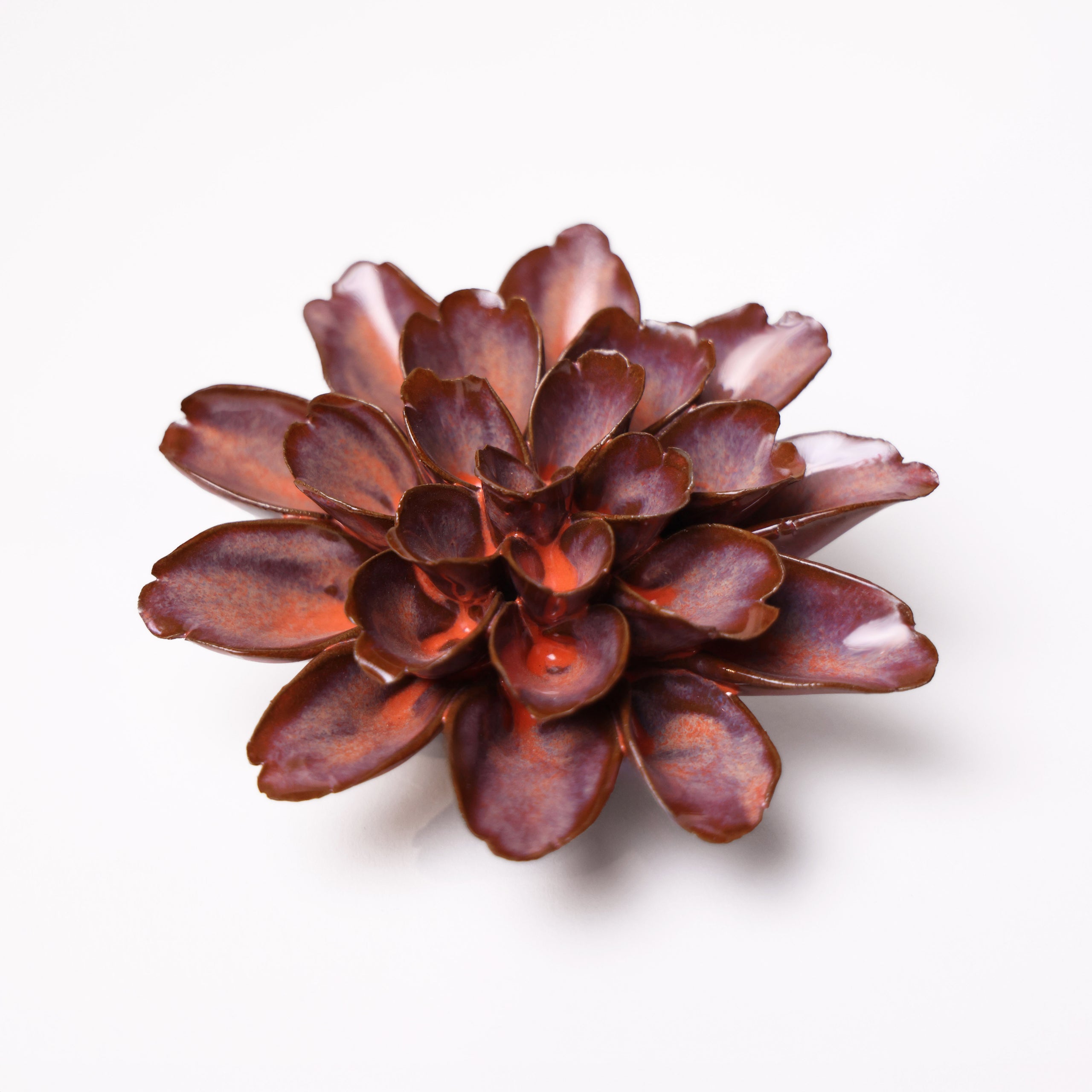 Ceramic Flower Wall Art Small Flower Rust – Chive Ceramics Studio